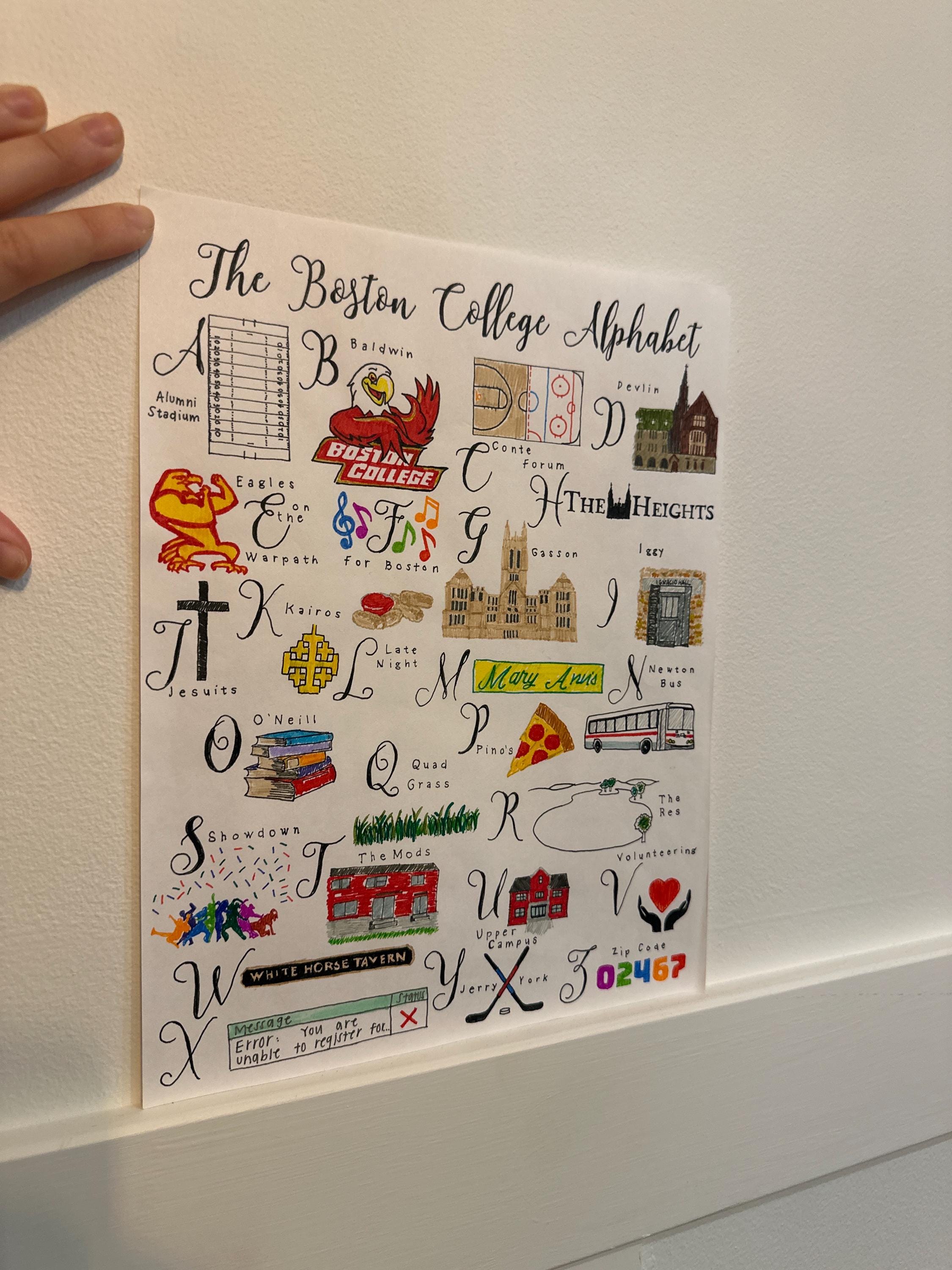 Boston College Alphabet - Etsy