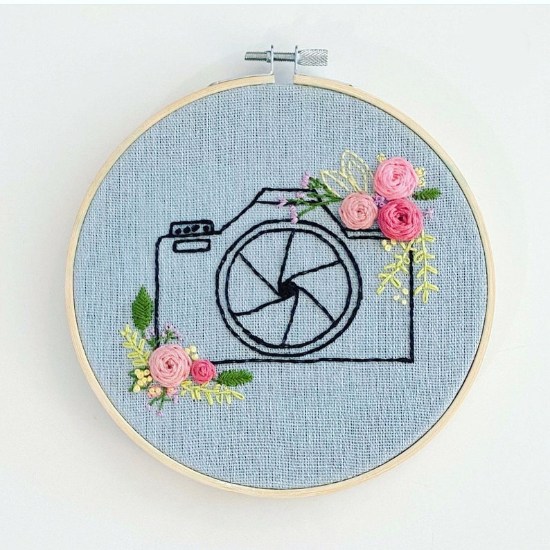 Camera Embroidery Pattern / Beginner Embroidery Pattern/ Hand ...