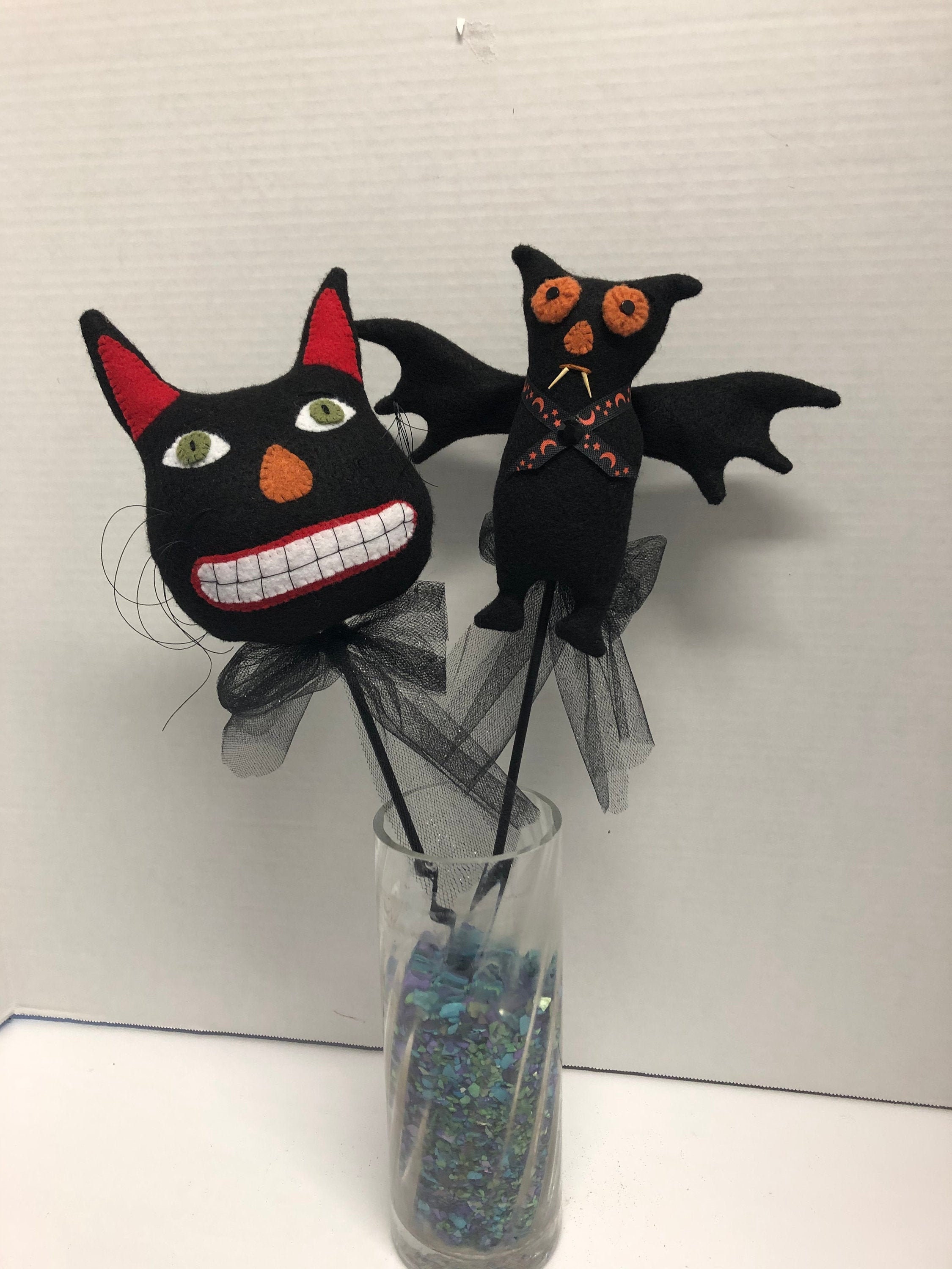 Candice Cat & Boris Bat on a Poke Stick / Sewing Epattern /halloween ...