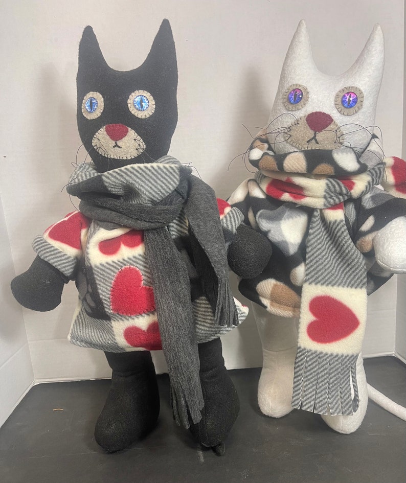 Cozy Kitty Cat in a Snuggly Sweater, Felt, Sewing PDF Download Pattern ...