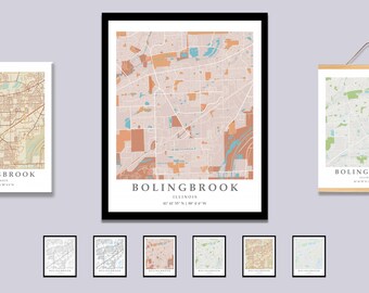 Street Map of Bolingbrook Il - Etsy
