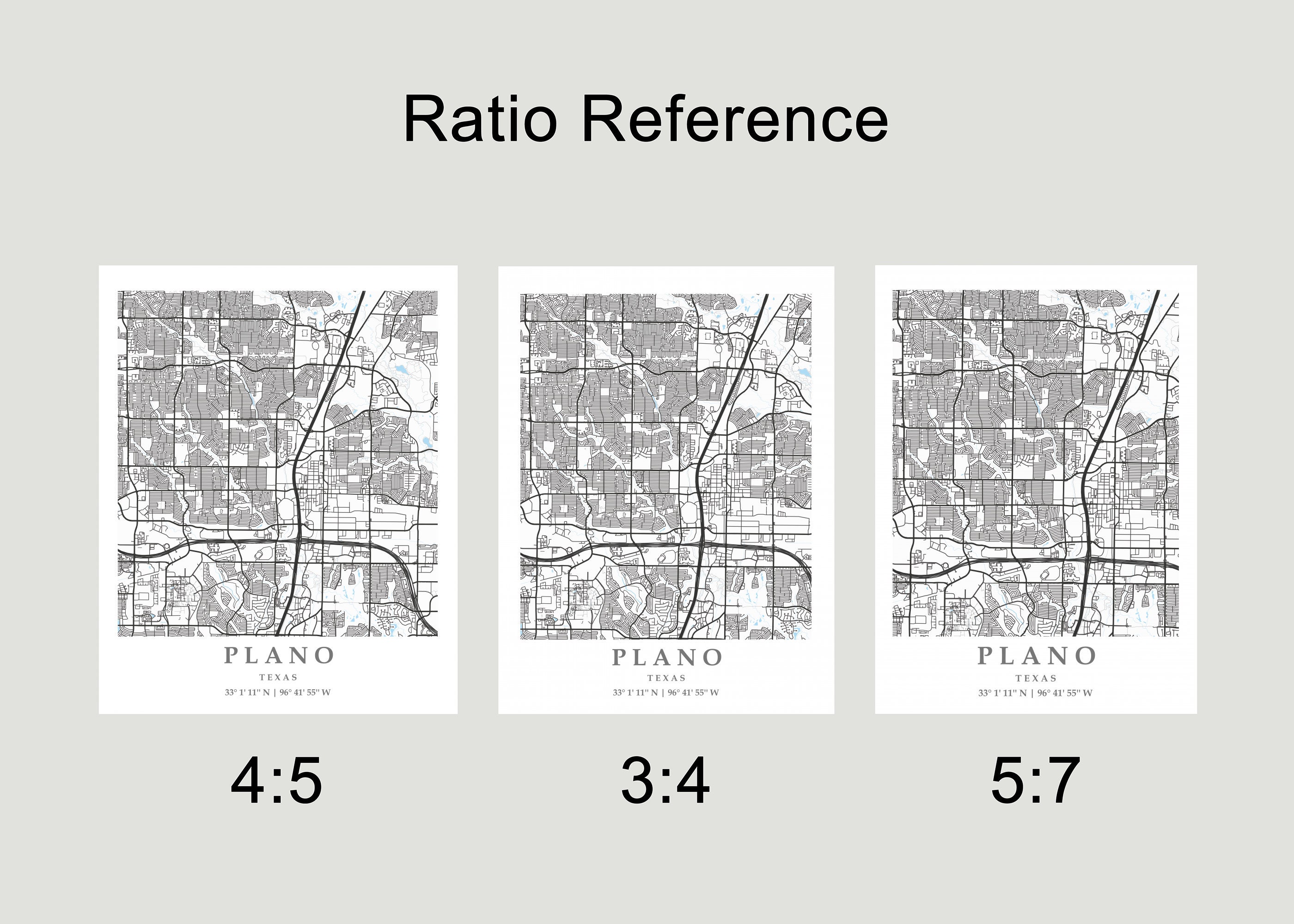 Plano TX City Map Print Plano Street Map Poster Plano City Map | Etsy