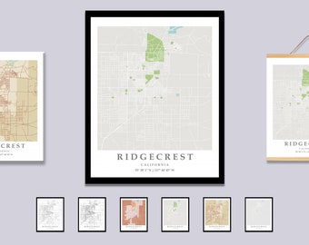 Map of Ridgecrest - Etsy
