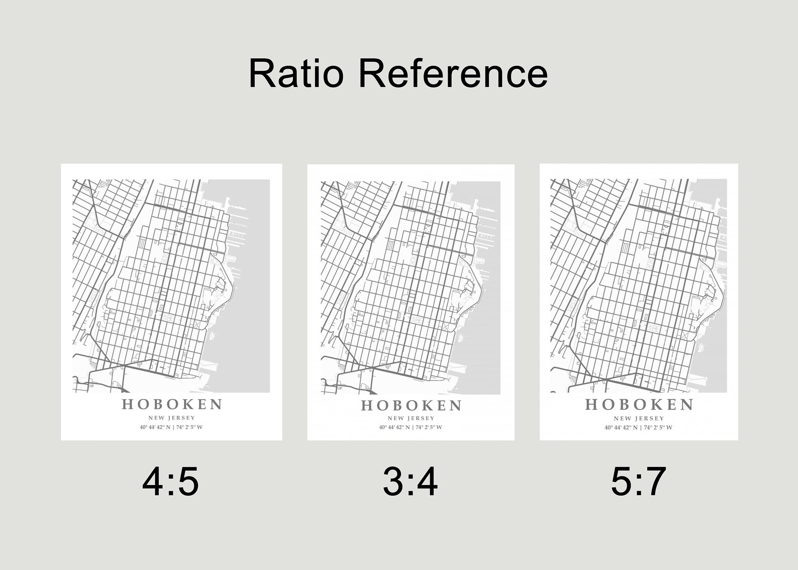 Hoboken NJ City Map Print Hoboken Street Map Poster Hoboken - Etsy France