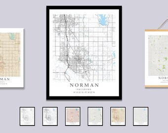 Map of Norman Ok - Etsy