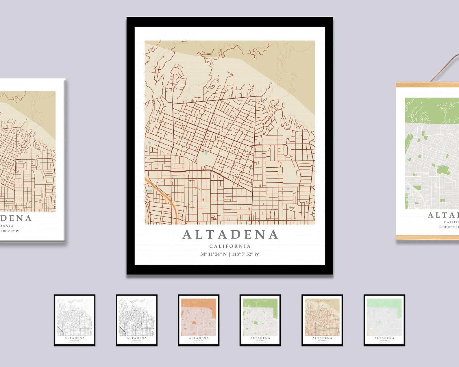 Altadena CA City Map Print Altadena Street Map Poster Altadena | Etsy