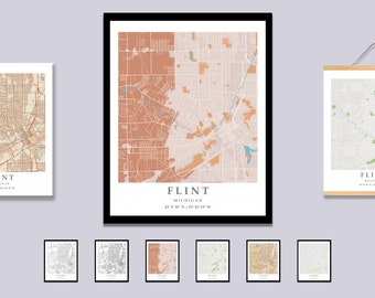 Flint City Map Print - Etsy