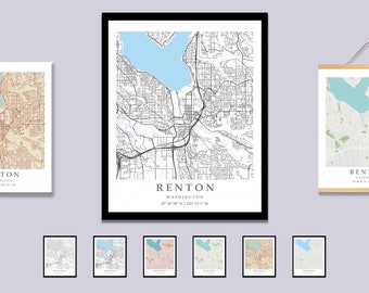 Map of Renton - Etsy