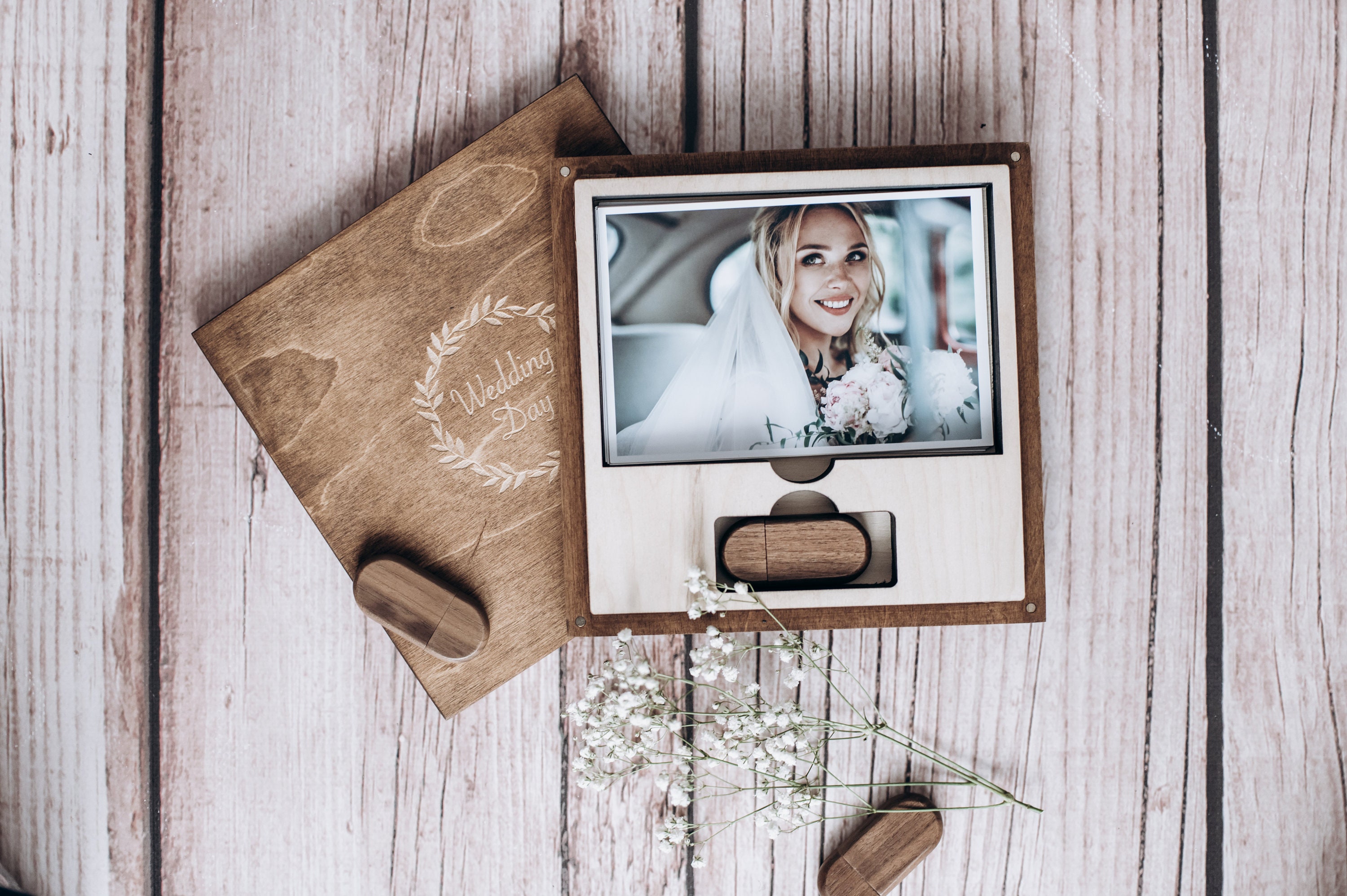 Wooden Photo Box 6x815x21 for Photo Packaging Wedding Usb ...