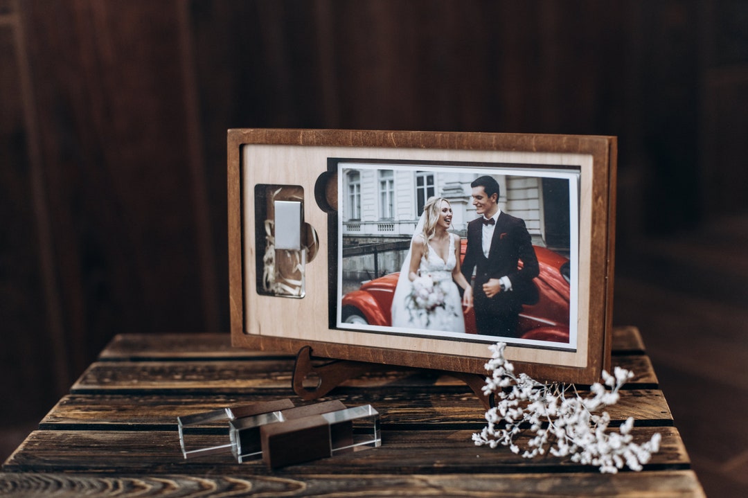 Wood Photo Box 5x7(13x18) for Photo With Compartment for Usb/photo and ...