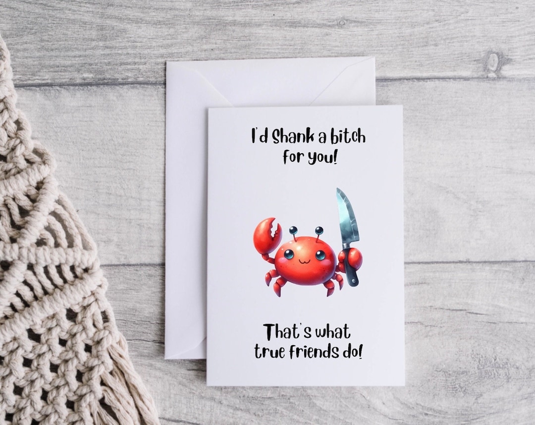 Funny Crab Birthday Card / Card for Friend / Funny Birthday Card for ...