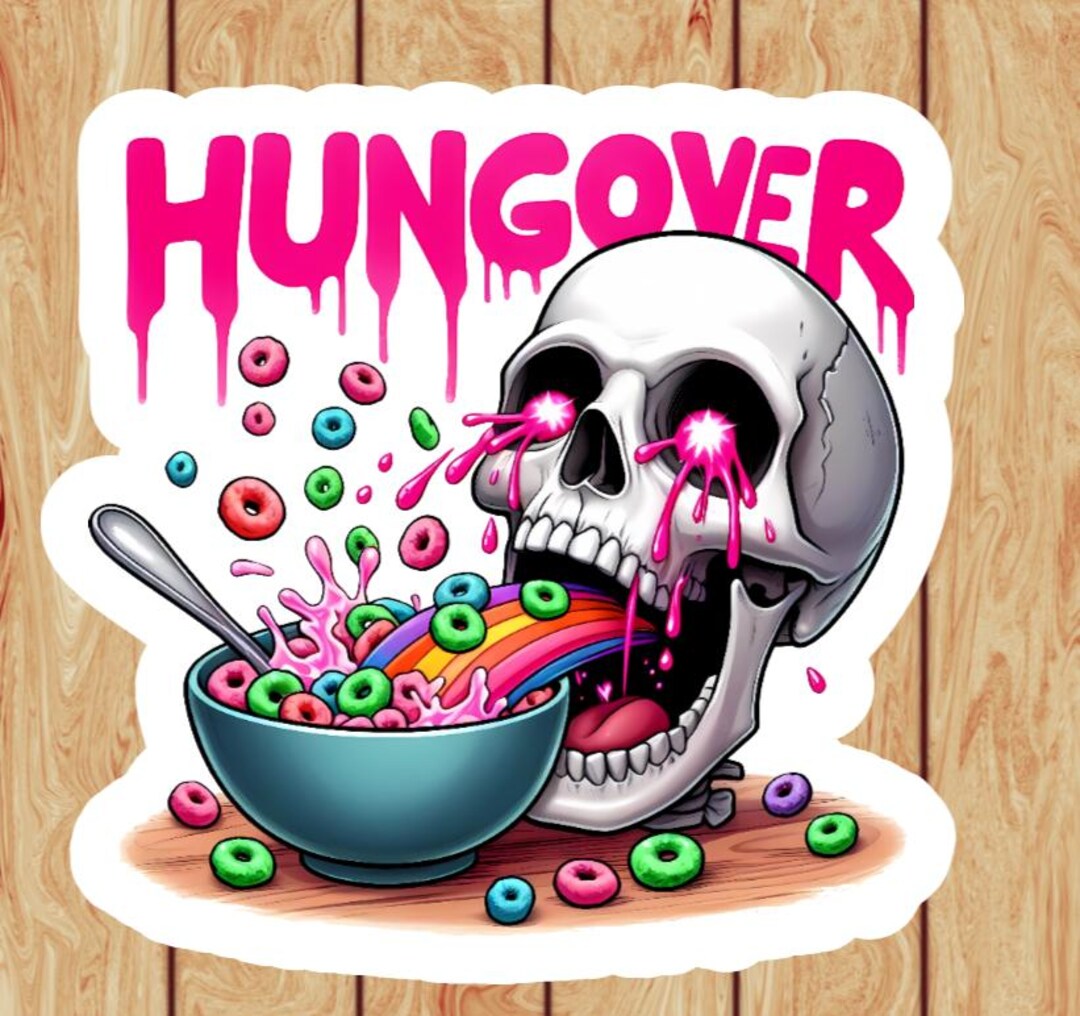 Hungover Vinyl Sticker, Funny Sticker, Sarcastic Sticker, Laptop ...