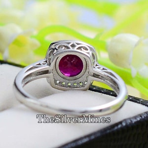 Natural Ruby Ring/ Sterling Silver Ruby Ring/ Solitaire Ring/ - Etsy