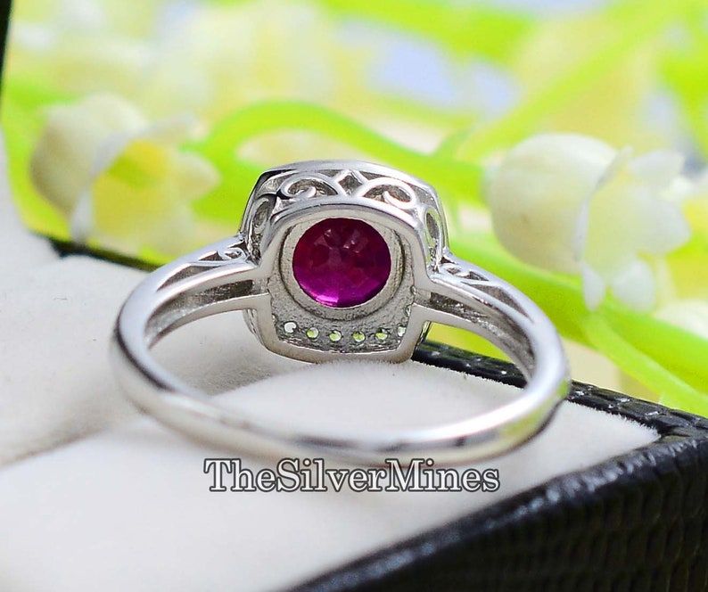 Natural Ruby Ring/ Sterling Silver Ruby Ring/ Solitaire Ring/ | Etsy