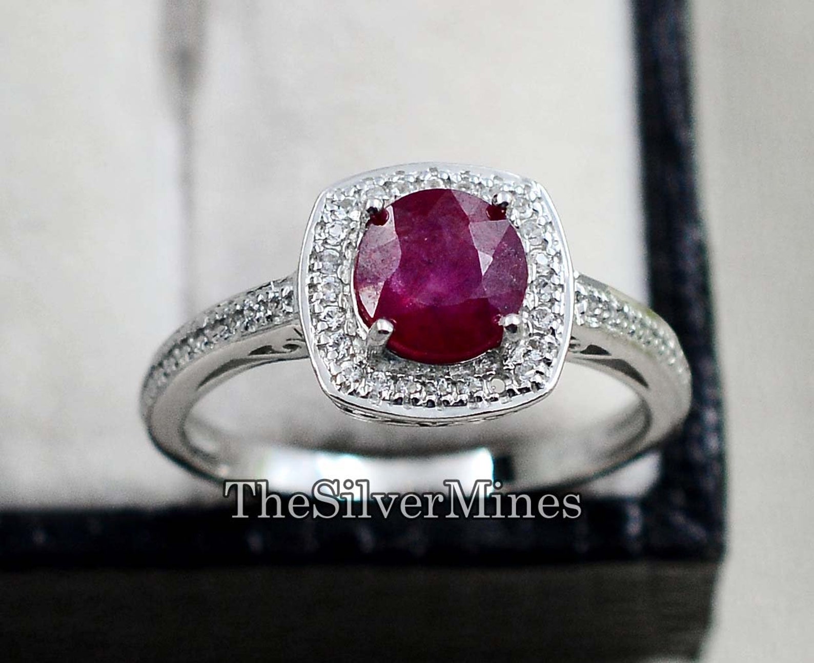 Natural Ruby Ring/ Sterling Silver Ruby Ring/ Solitaire Ring/ | Etsy