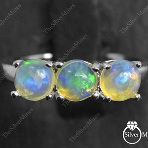 Natural Ethiopian Welo Opal Ring/ 925 Sterling Silver Ring/ - Etsy