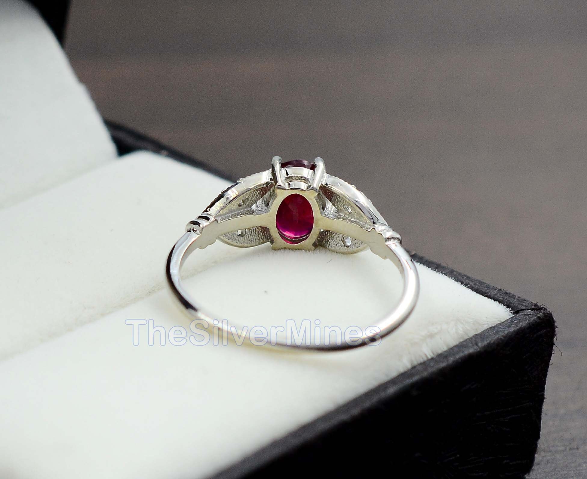 Natürlicher Rubin Ring / 925 Sterling Silber / Rubin Schmuck / - Etsy.de