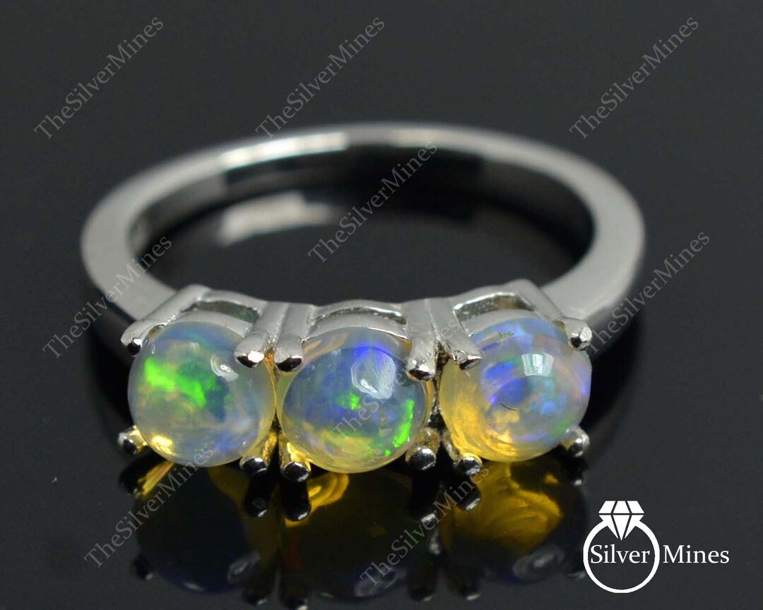 Natural Ethiopian Welo Opal Ring/ 925 Sterling Silver Ring/ - Etsy