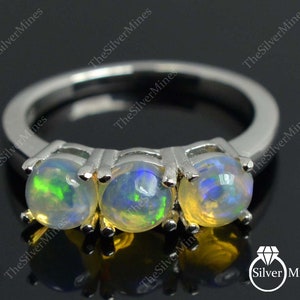 Natural Ethiopian Welo Opal Ring/ 925 Sterling Silver Ring/ - Etsy
