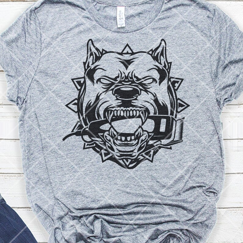 Pitbull Bite Clipper Barber Svg Wild Guard Dog Stencil - Etsy