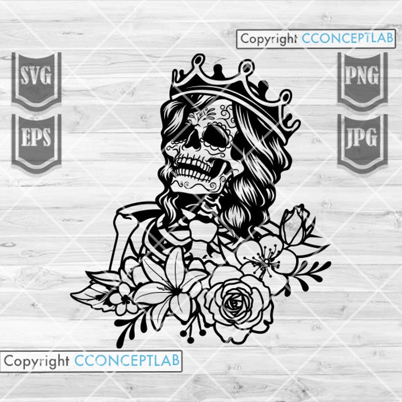 Queen Skull Svg Queen Skull Clipart Queen Skull Cutfile - Etsy