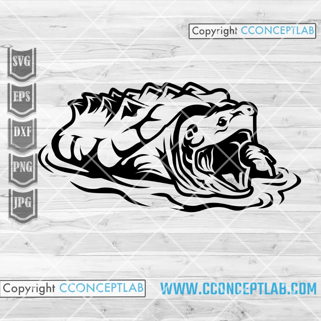 Alligator Snapping Turtle Svg | Swamp Animal Clipart | Lake Reptile ...