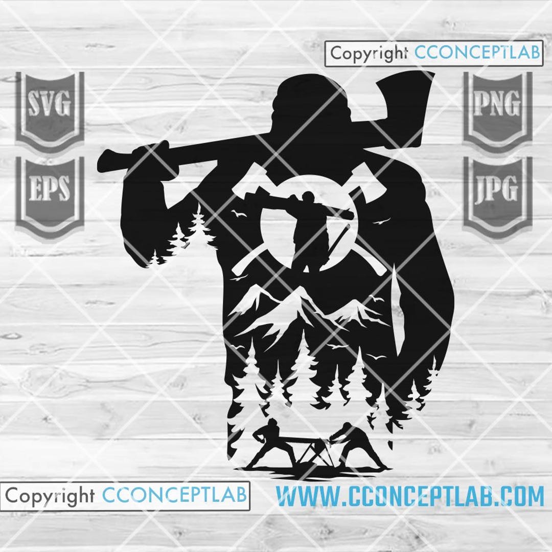 Lumberjack Svg | Lumberjack Scene Clipart | Wood Cutting Cutfile ...