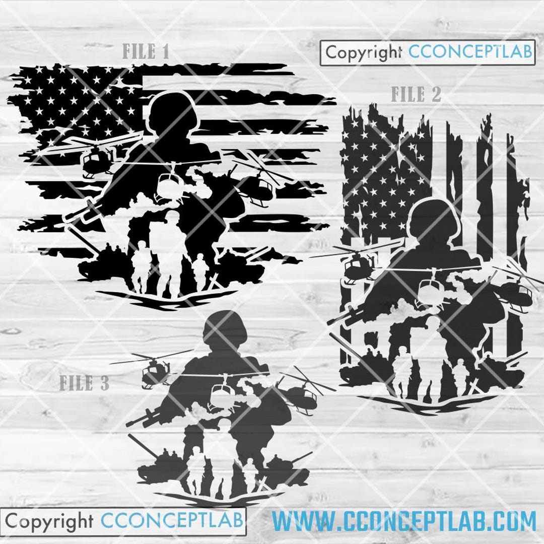 US Army Scene Svg Military Dad Clipart War Zone Dxf Battle View Stencil ...