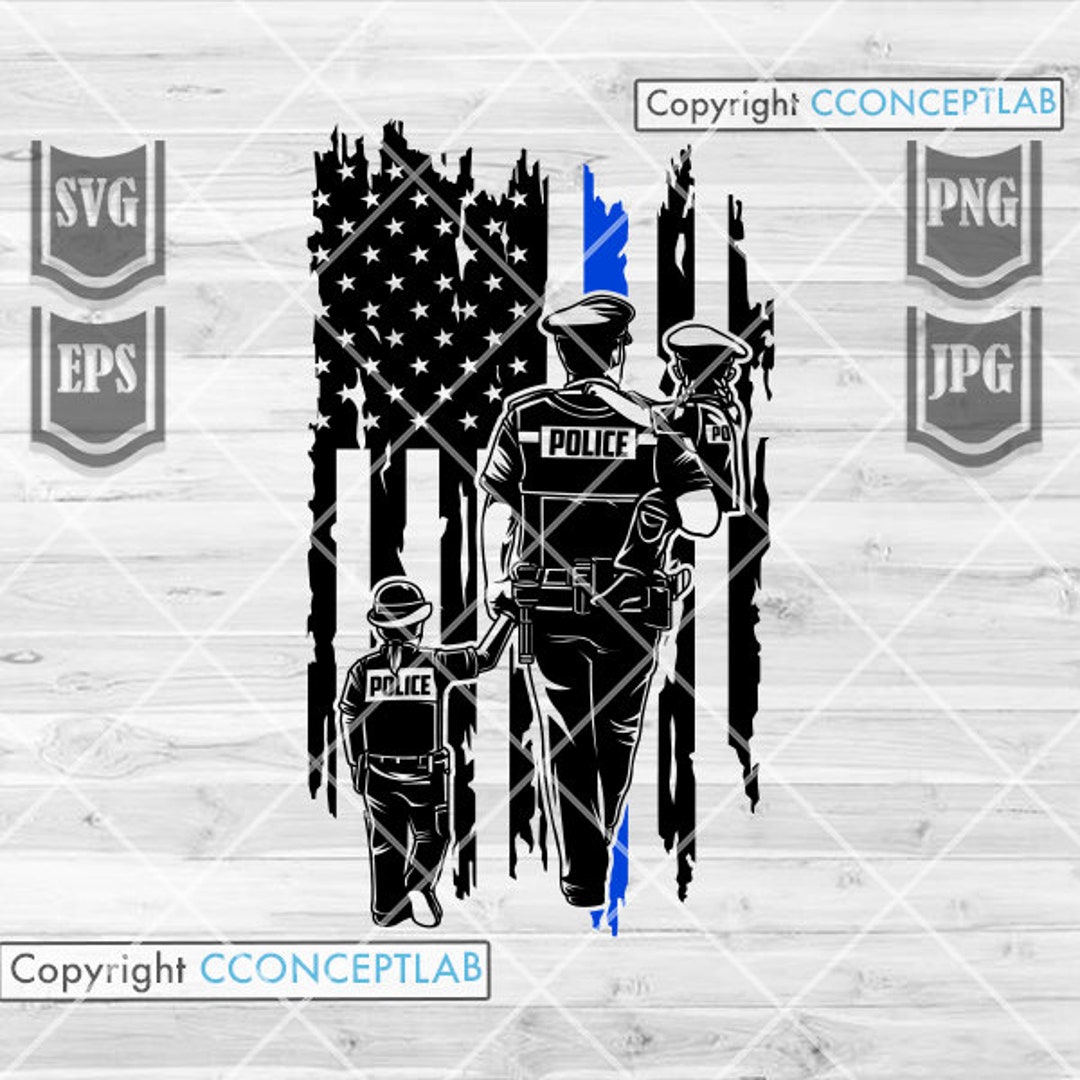 US Police Dad With Two Daughters Svg | Police Dad Shirt Png | Dad Life ...