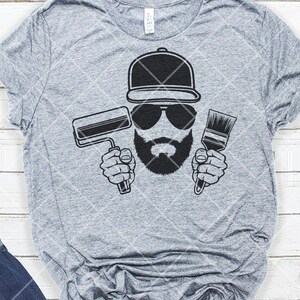 Beard Man Painter Svg | Painter Dad T-shirt Design Gift Idea Png ...