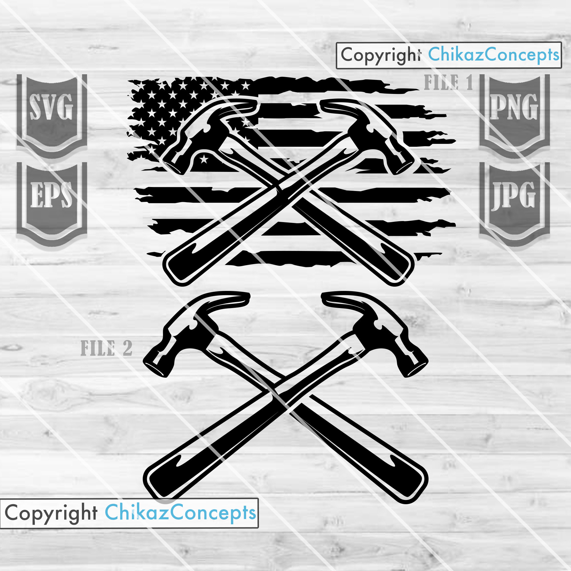 Hammer Clipart Svg File || Crossed Hammer Svg || Repair Svg || Repair ...