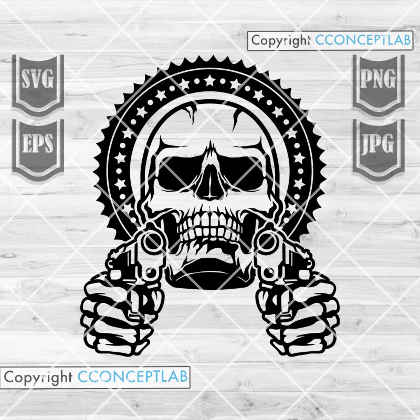 Skull Guns Svg Skull Svg Skull Png Skull Clipart Skull - Etsy