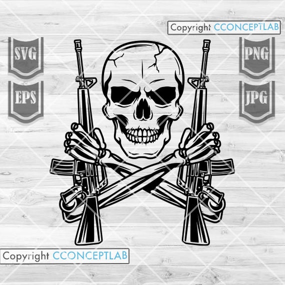 Skull With Guns Svg Skull Svg Guns Svg Veteran Skull Svg - Etsy New Zealand