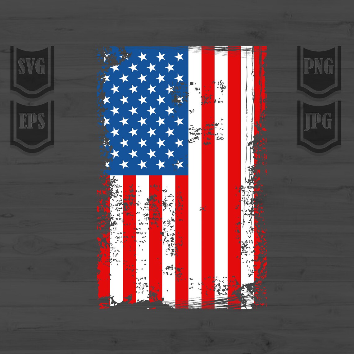 Distressed USA Flag Svg File Patriotic US Flag Svg 4th | Etsy