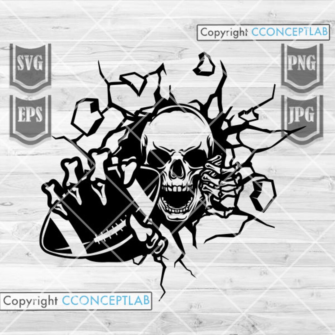Smashing Wall Football Svg Smashing Wall Svg Football Svg Skull Svg ...