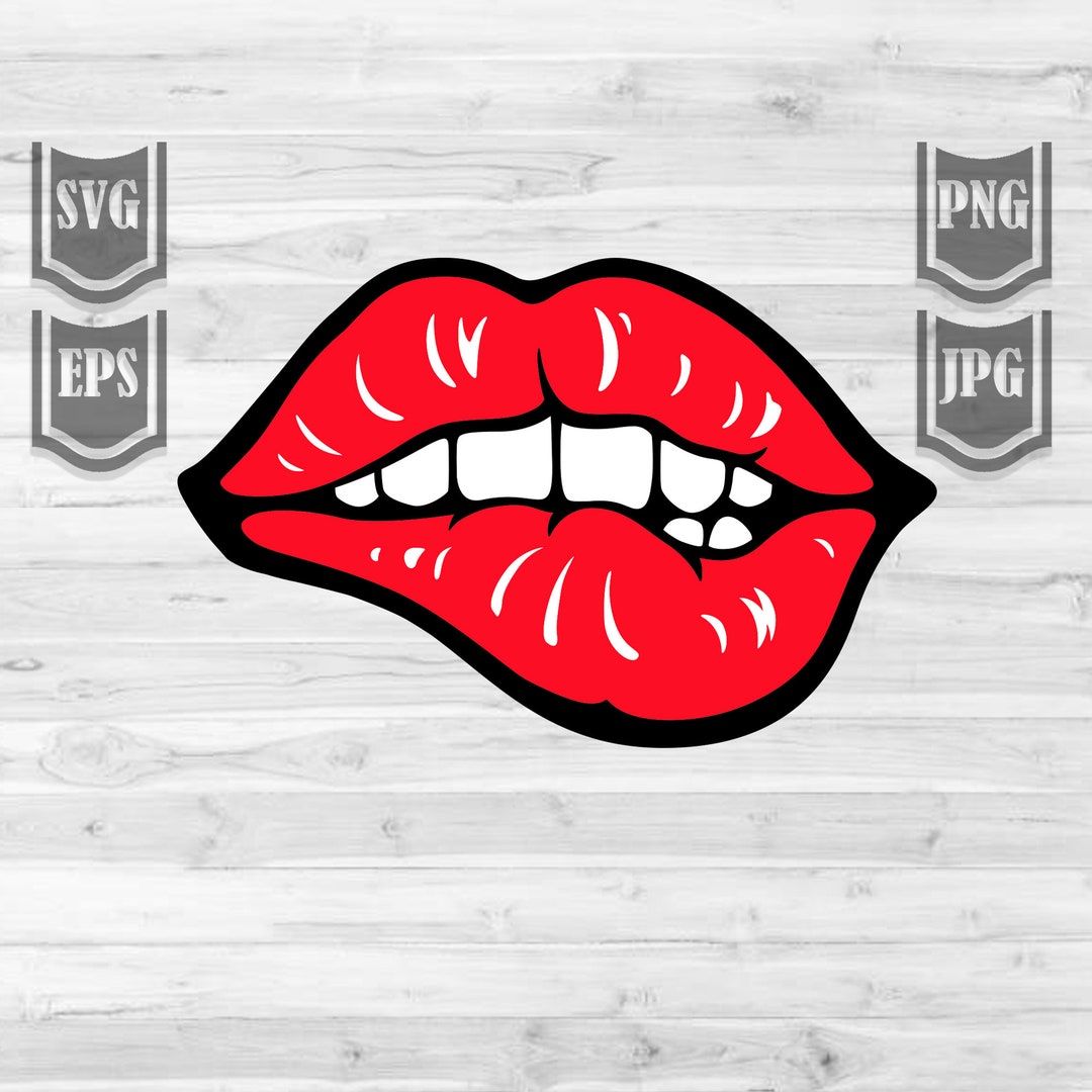 Sexy Lips Svg Pouty Red Lip Clipart Kissable Lippies Cutfile Lipstick