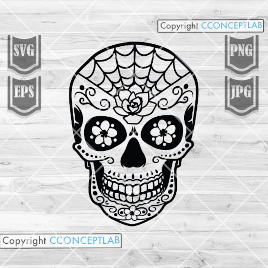 Sugar Skull Svg Catrina Clipart La Muerta Stencil Lady Dead Svg Day of ...