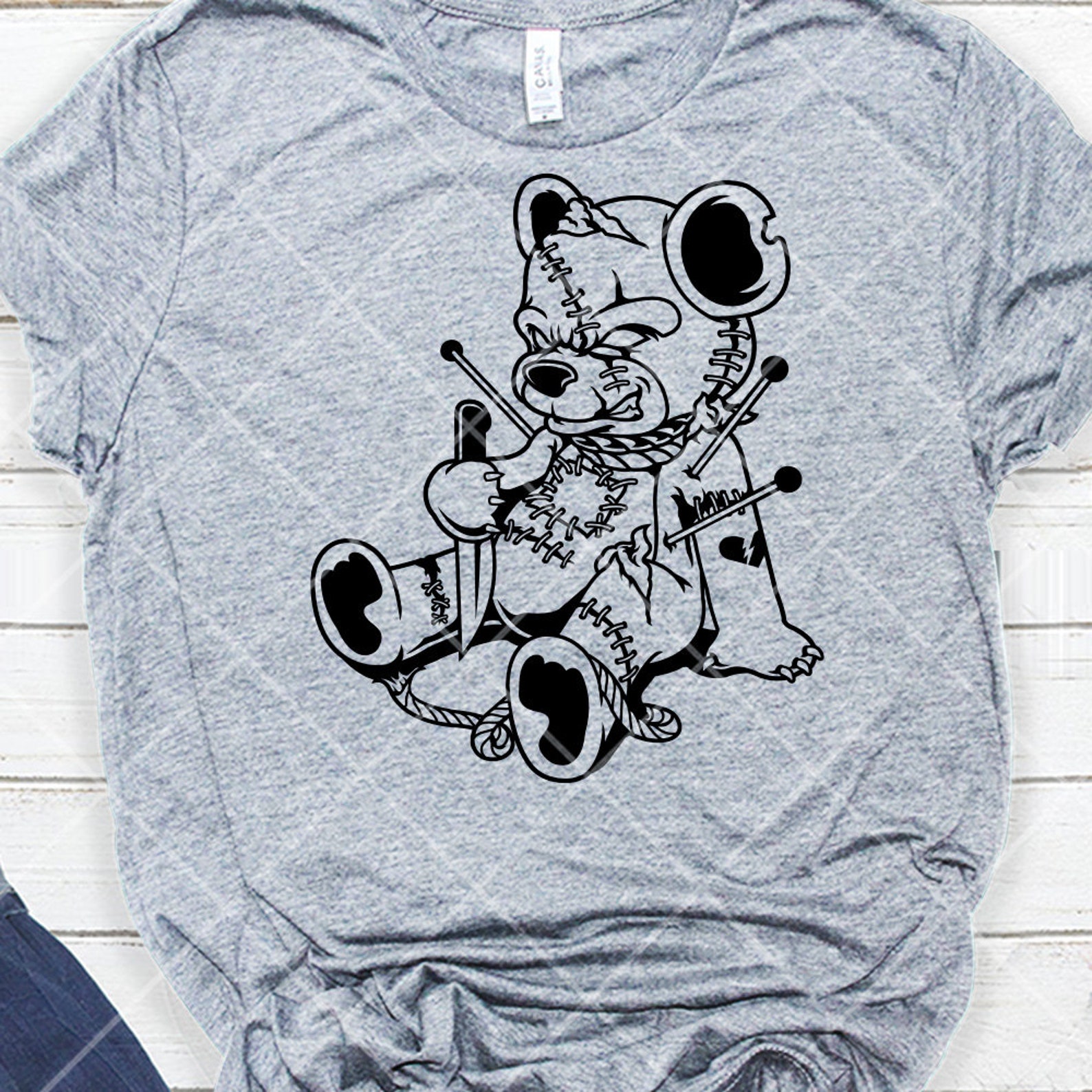 Curse Teddy Bear Svg | Scary Hipster Grizzly Stencil | Horror Stuffed ...