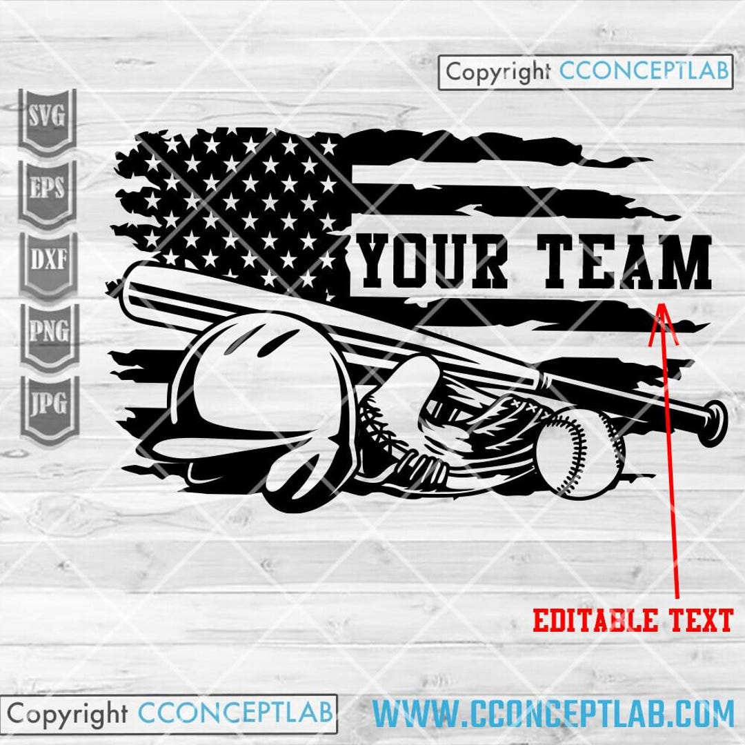 Baseball Svg | Baseball Team Clipart | Edit Your Text, Team Name | Gear ...