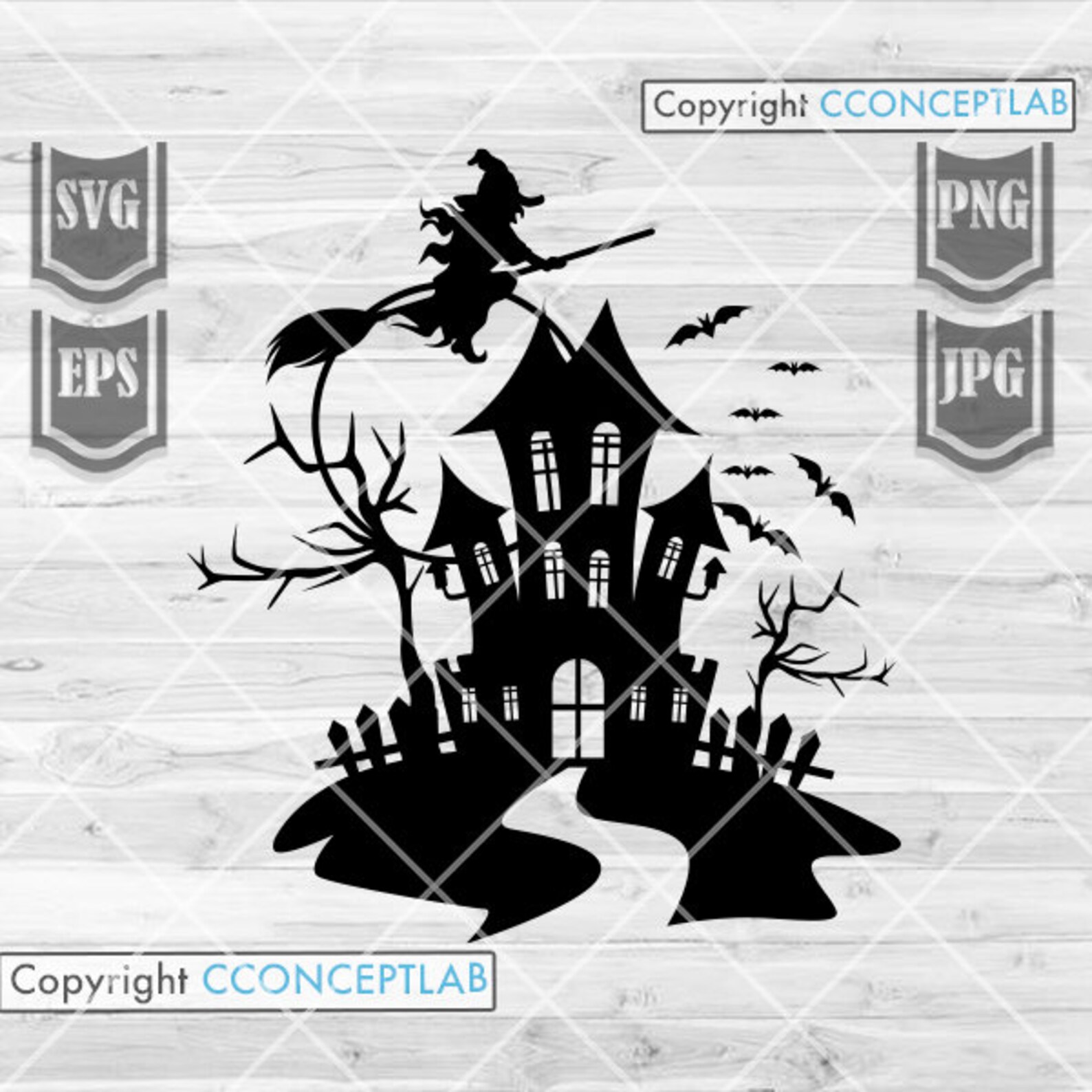 Halloween Scene Svg Haunted House Svg Halloween Clipart - Etsy