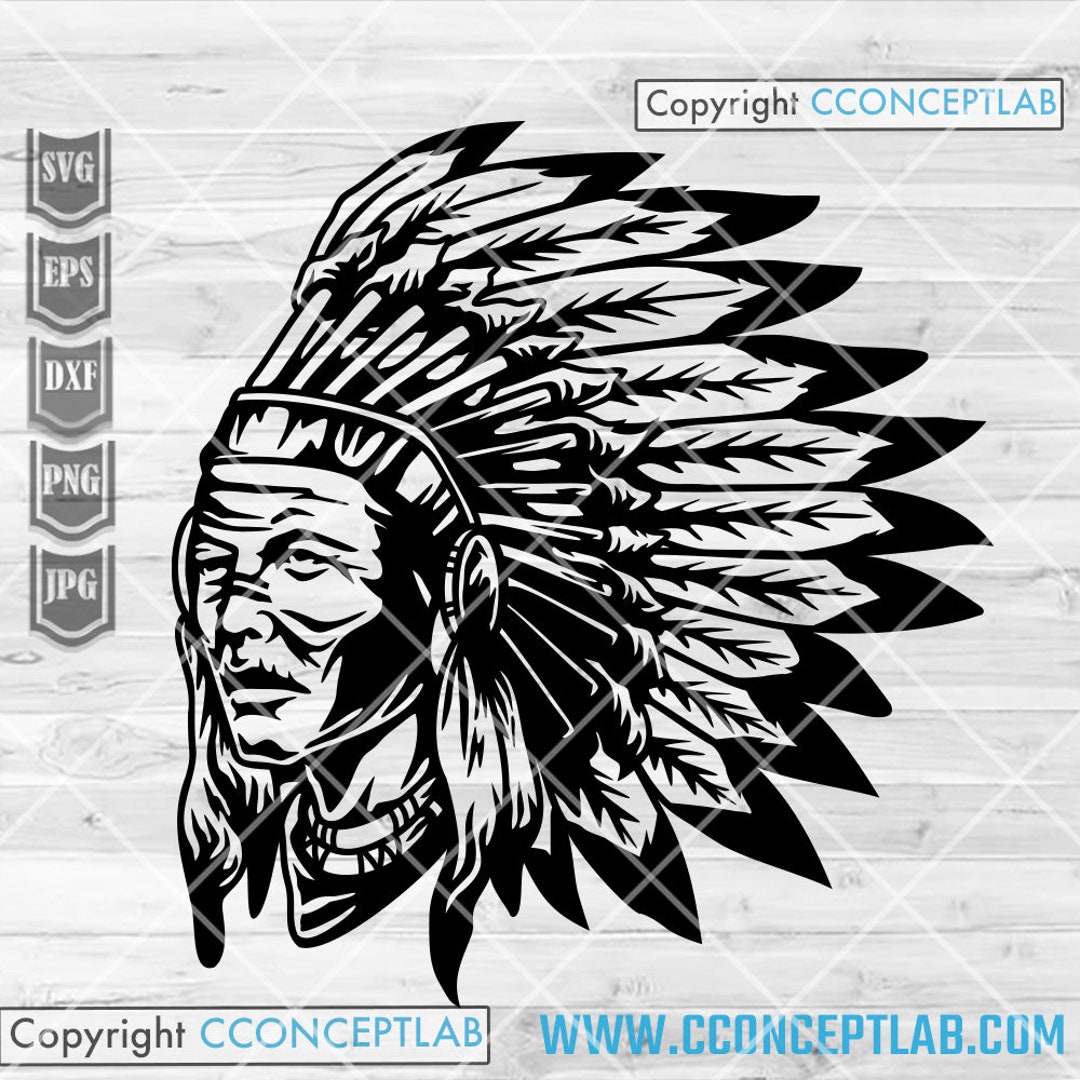Native American Svg | Indian Clipart | Tribal Dad Shirt Png | Old ...