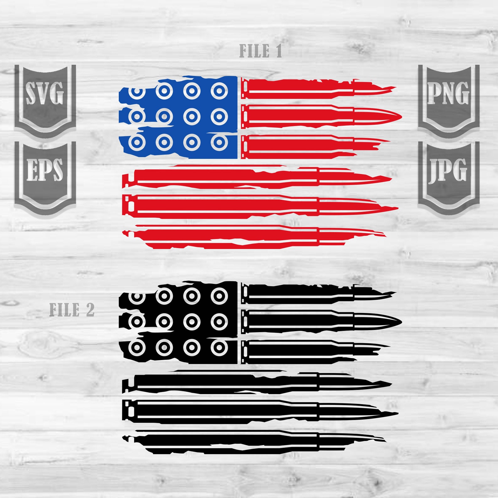 USA Flag Bullets svg / Guns and Ammo Cut File / US Distressed - Etsy España