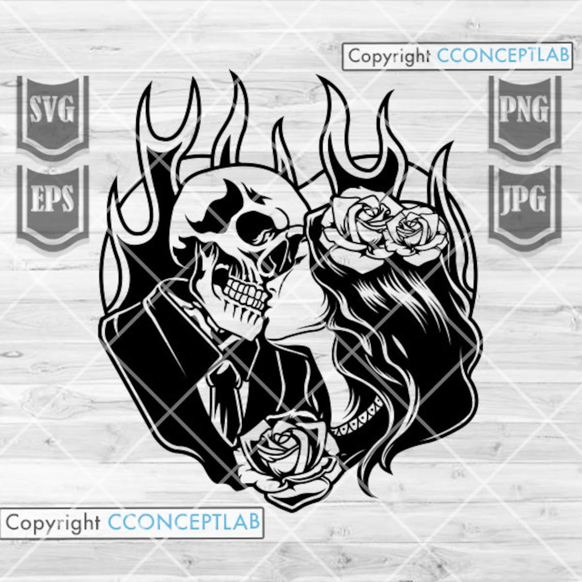 Lover Skull Svg | Couple Skull Svg | Kissing Skull Svg | Lovers Clipart ...
