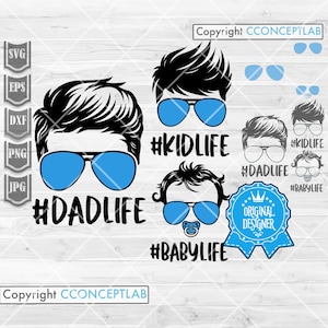 Dad Life Kid Life Baby Life Svg Bundle | Dad Svg | Dad Kid Svg | Dad ...