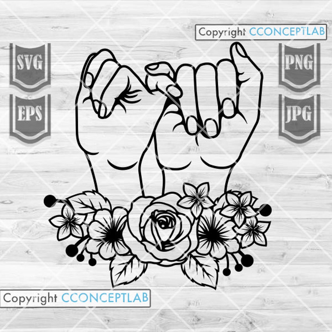 Best Friend Hand Floral Svg Best Friend Svg Best Friend | Etsy