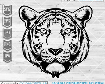 Tiger Head Svg | Roar Clipart | Wild Animal Cutfile | Zoo Crew Shirt ...