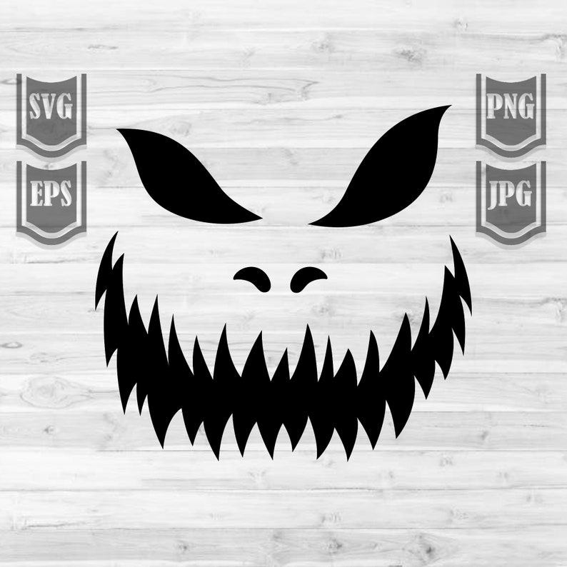 Scary Faces Clipart Svg Files Halloween Faces Svg | Etsy