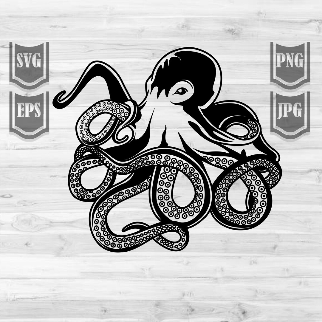 Octopus Clipart Svg File || Octopus Svg || Octopus Png || Octopus ...