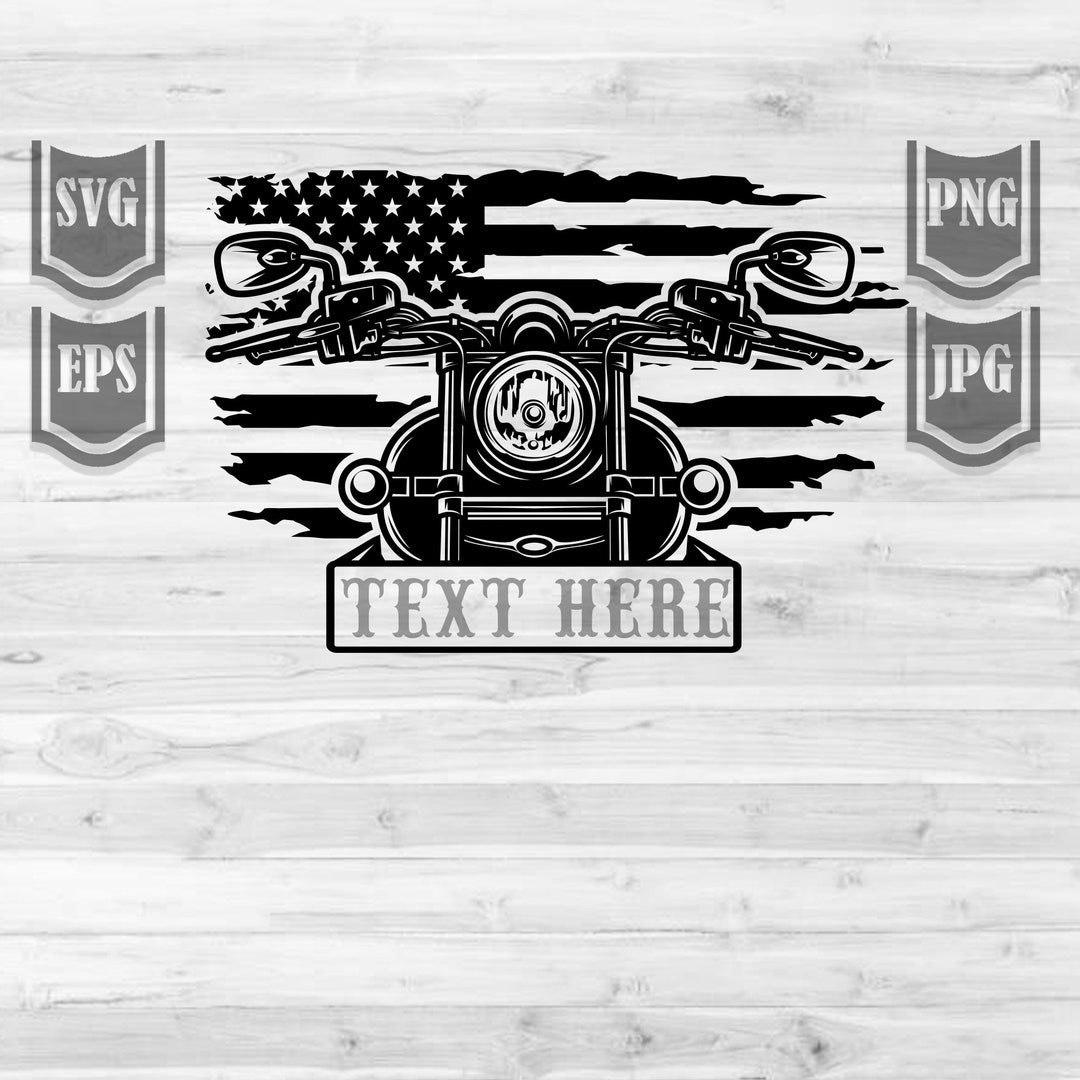 US Motorbike Clipart Svg File || Motorcycle Monogram Dxf || US Biker ...