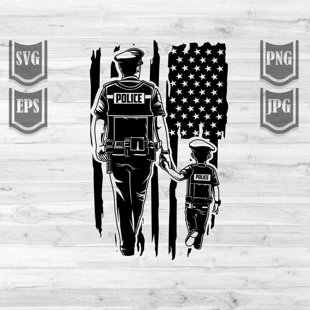 US Police Father and Son Svg File || Like Father Like Son Svg || Police ...